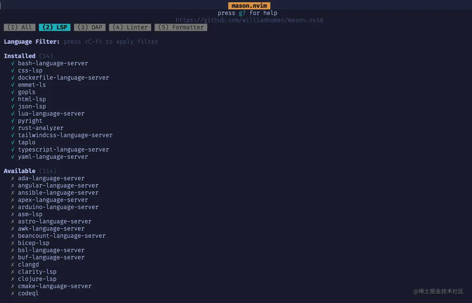 从 nvim-lsp-installer 升级到 mason.nvim 总共分几步mason.nvim 是 nvim-l - 掘金