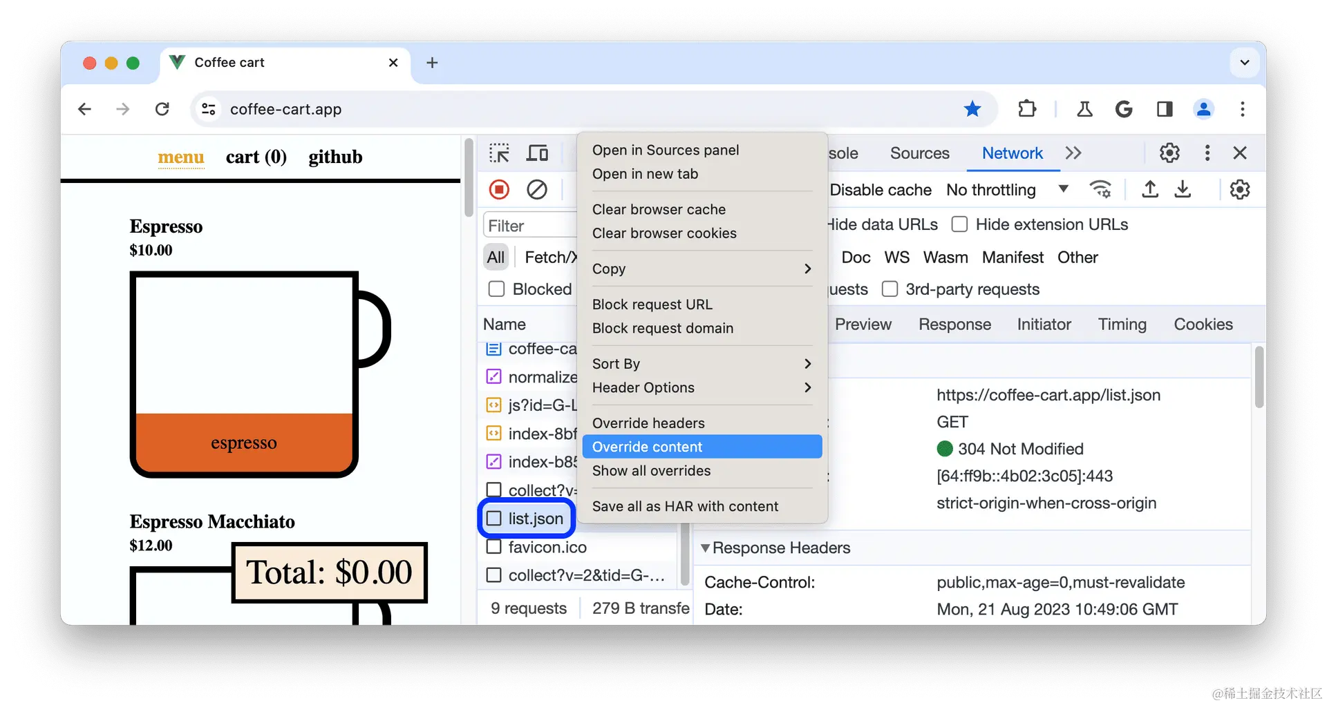 chrome devtool 使用文档: 真香! 在本地替换 HTTP 请求结果和 HTTP 响应标头前后端接口联调神器 - 掘金