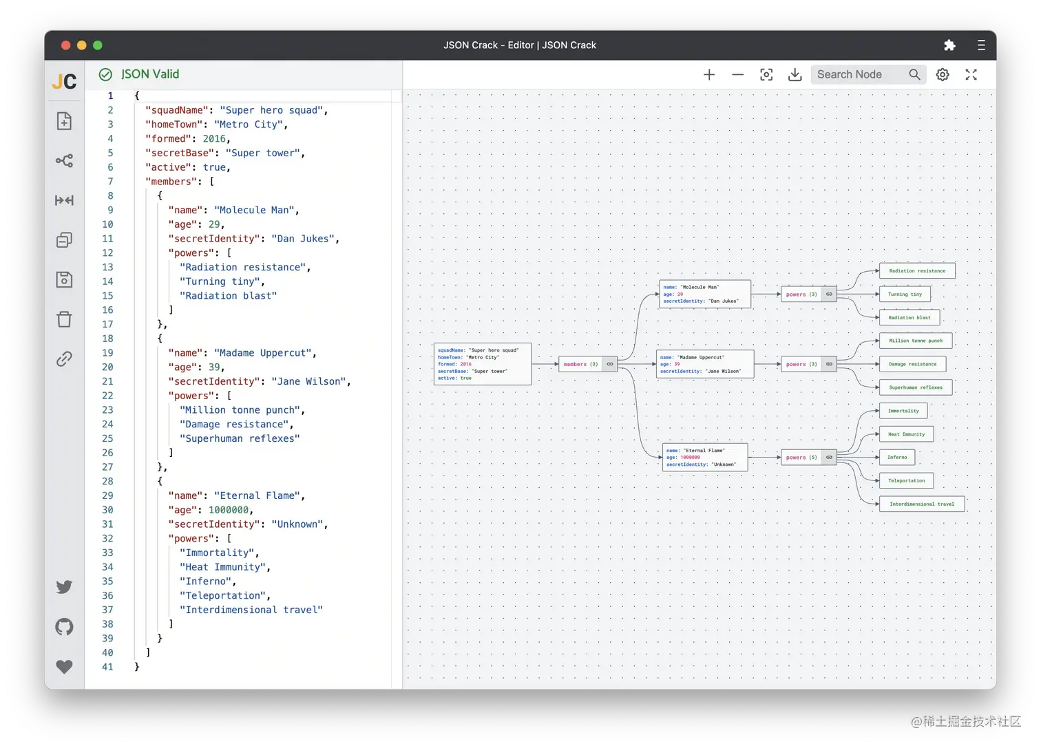 🛰 jsoncrack.com—json可视化工具：monaco编辑器｜reaflow图表引擎｜Storybook组件框架｜zustand状态管理｜时序图 - 掘金