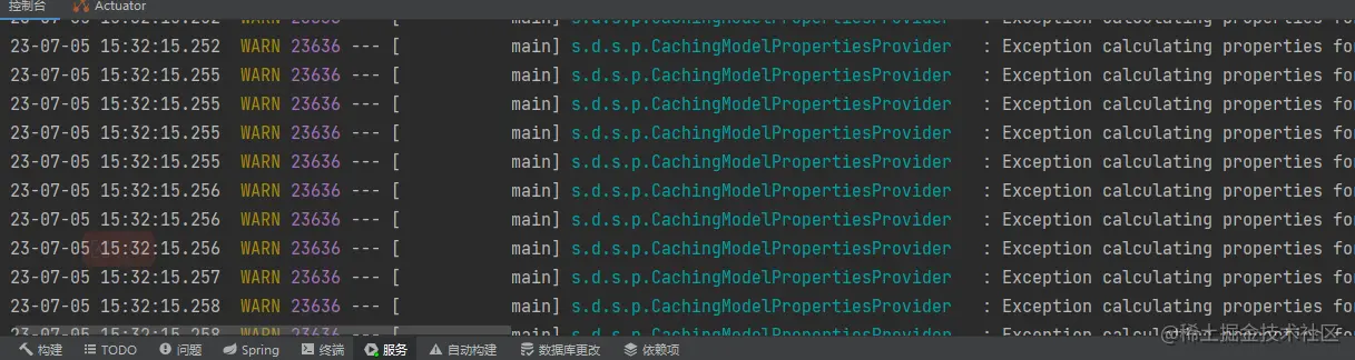 Java 异常exception Calculating Properties For Model Javalang 