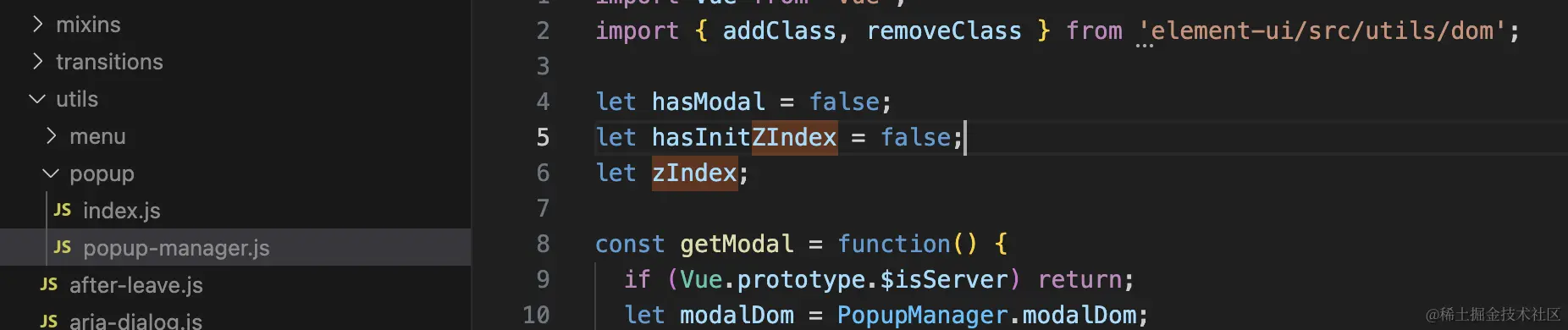 关于element-ui组件的弹窗层级问题关于element-ui组件的层级问题，记录一次遇到组件弹窗遮挡问题的排查过程 - 掘金