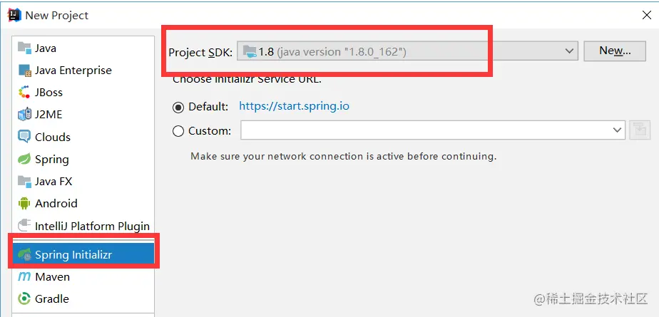 IDEA创建Spring boot项报错Cannot download 'https://start.spring.io': connect timed out - 掘金