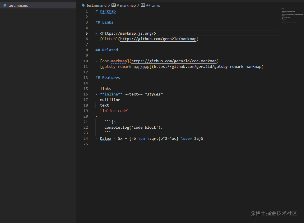 Markmap 让你几行代码生成一个思维导图 - 掘金