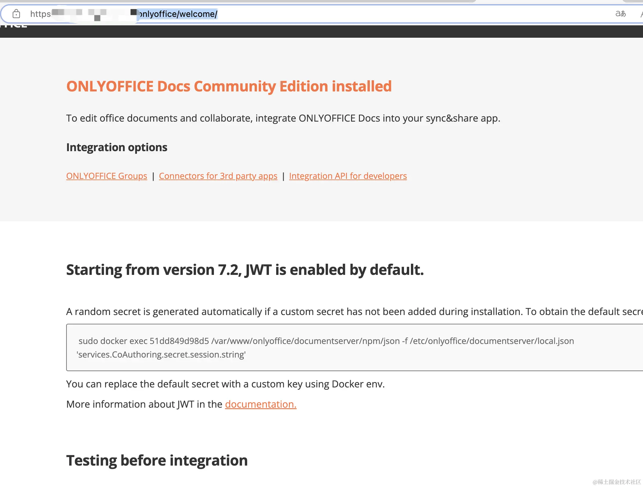 onlyoffice docker部署 配置域名访问onlyoffice 是一款自由的办公套件生产力软件和具有协作功能 - 掘金