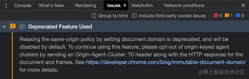 Chrome 将禁止修改 document.domain正如我们在 2022 年 1 月份宣布的，我们将在 Chrome - 掘金