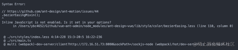 Vue project Less: Inline JavaScript is not enabled. Is it set in your options? - Moment For ...