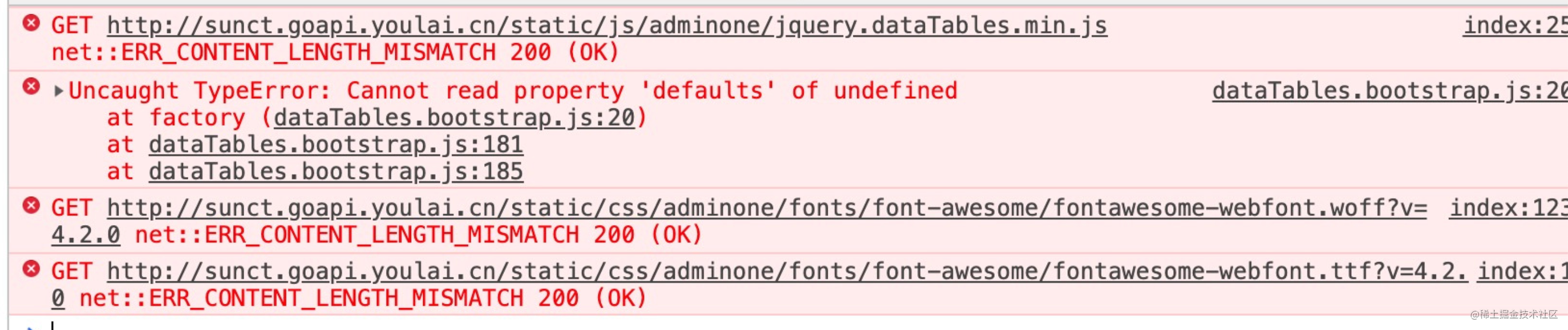 浏览器报错 net::ERR_CONTENT_LENGTH_MISMATCH 200 (OK) 解决办法 - 掘金
