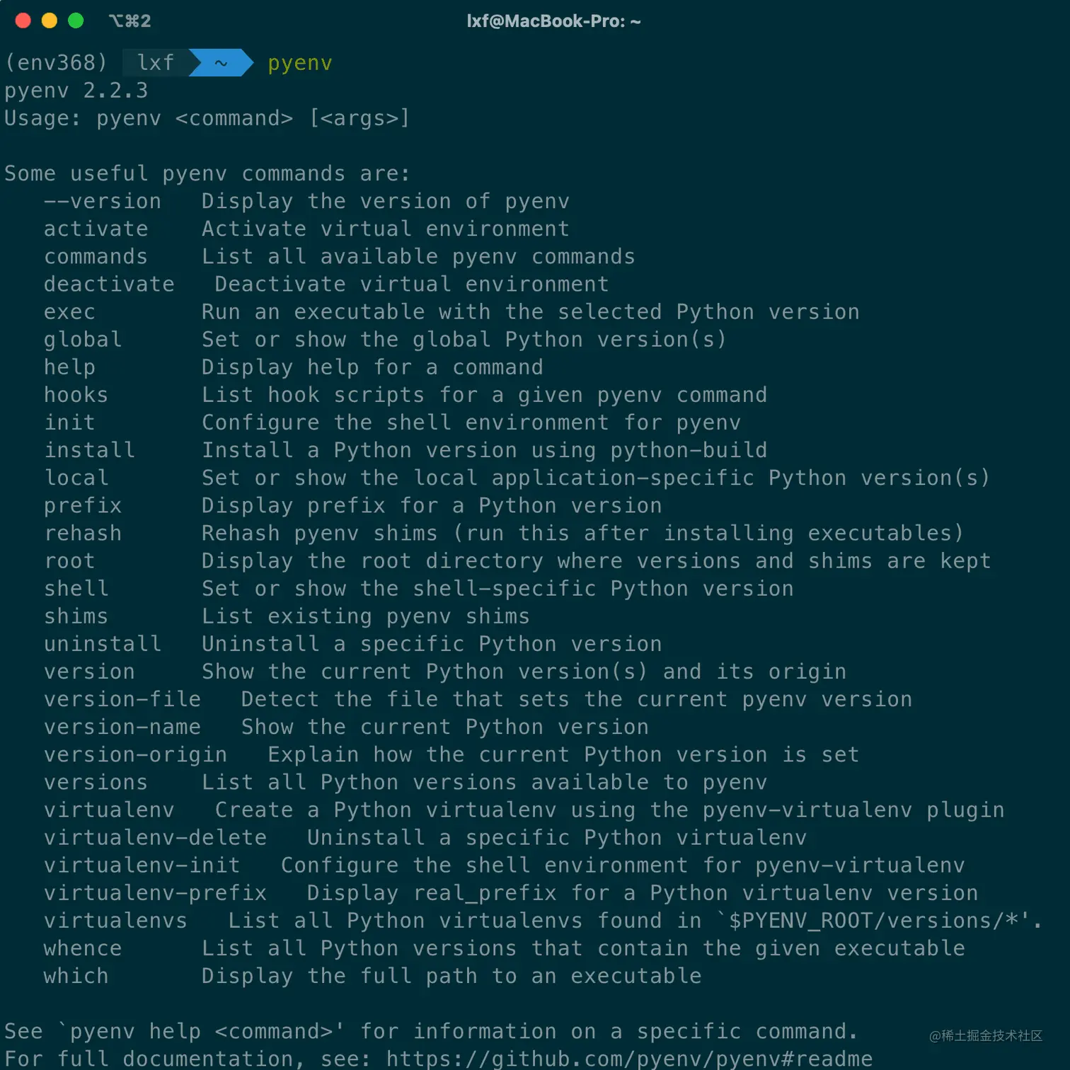 Mac上pyenv的安装与使用pyenv可在不同python版本之间轻松切换，实现python环境隔离，且支持自动激活和 - 掘金