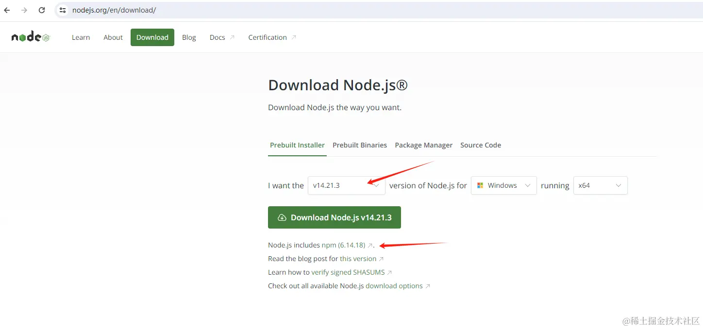 记一次nvm的安装，node版本14.20.0的单独安装https://blog.csdn.net/czj_com/ar - 掘金