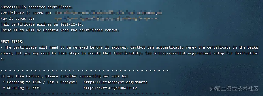 Certbot生成Let's Encrypt免费证书并配置到Spring BootLet's Encrypt是知名的免费 - 掘金