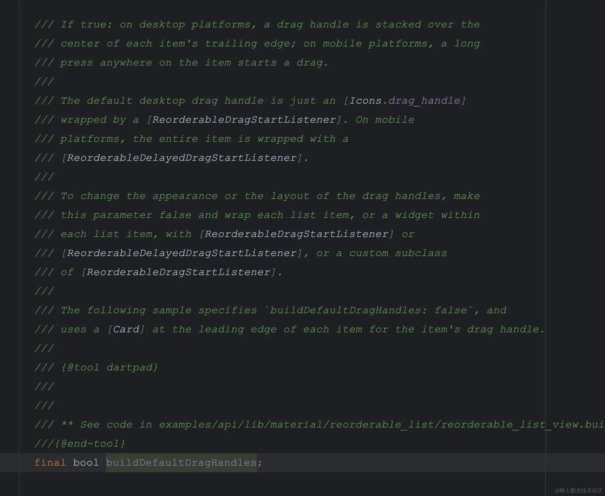 【Flutter】官方拖动排序组件(ReorderableListView)，如何自定义拖动问题今天看到一个帖子。这个哥 - 掘金