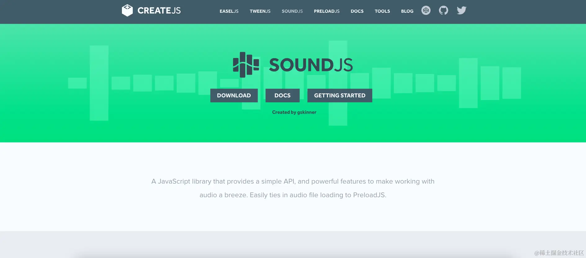 推荐5款实用的音频开源库在做前端开源推荐系列也写了好几篇文章了，里面整理了很多关于工作中实用的类库，我个人认为还是有用的 - 掘金
