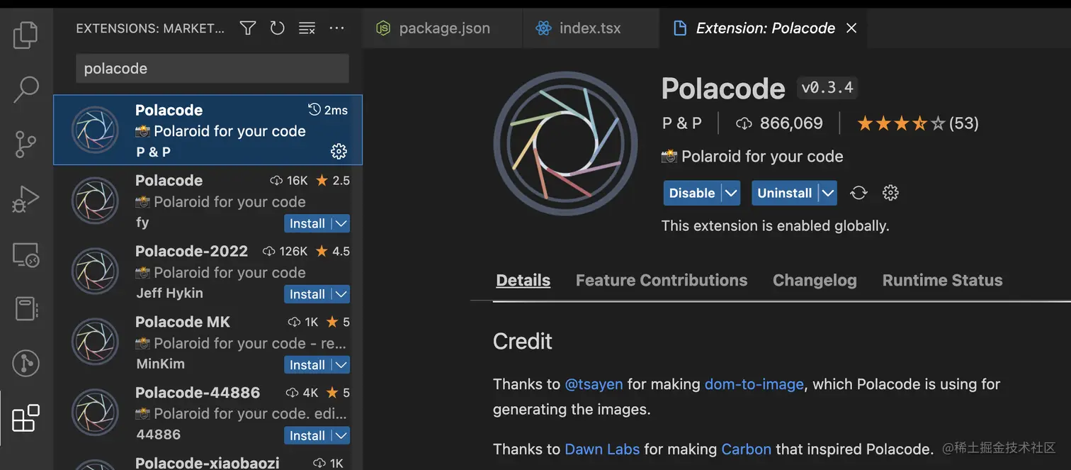Polacode 代码截图功能使用30秒教会你代码截图。好用的vscode 插件 Polacode，代码截图非常方便。这 - 掘金
