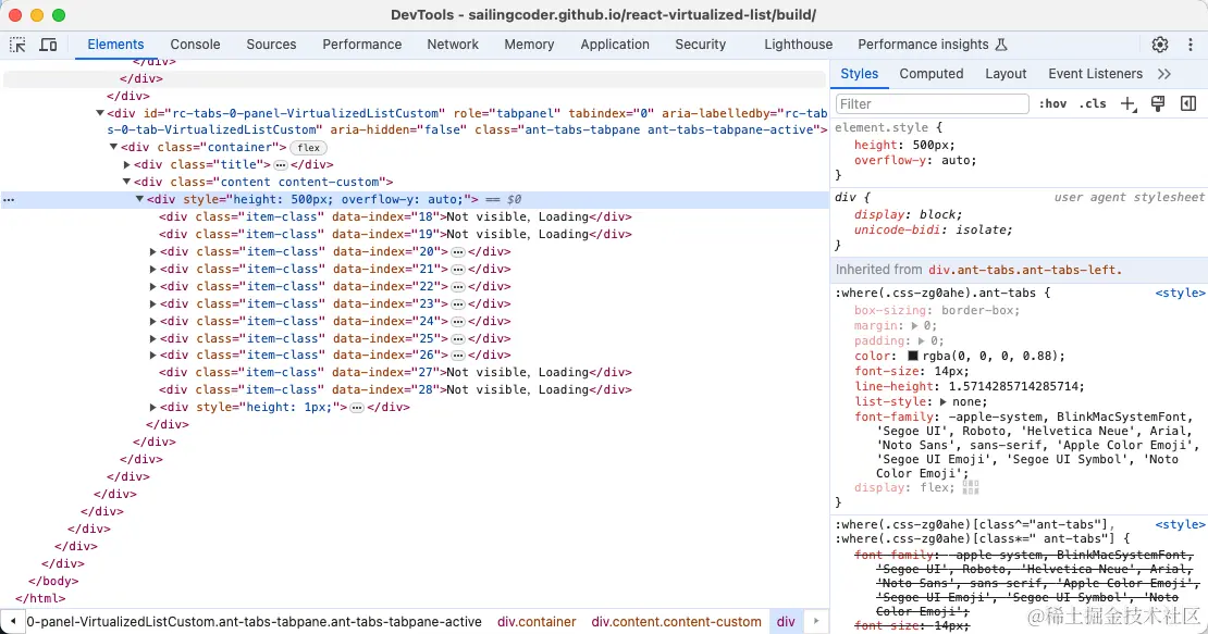 🔥🔥性能飙升50%，react-virtualized-list如何优化大数据集滚动渲染在处理大规模数据集渲染时，前 - 掘金