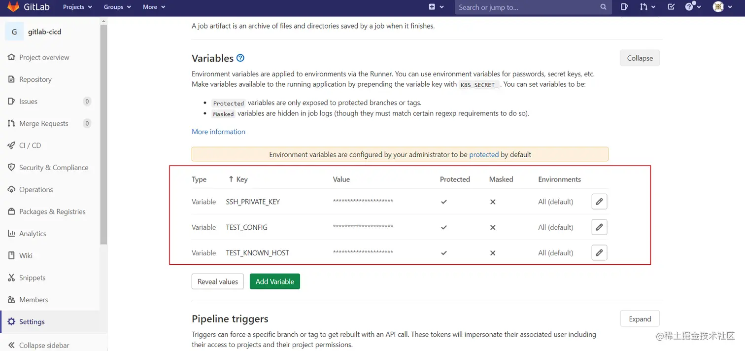 gitlab-cicd 全流程示例现在很多公司的项目代码都托管在gitlab上，可以利用gitlab的cicd配置实现项 - 掘金