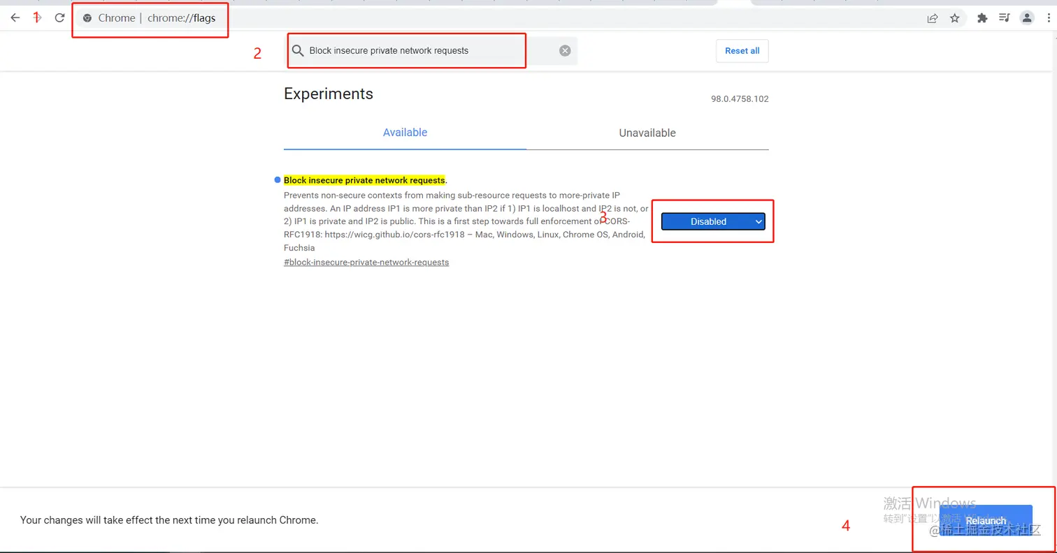 如何解决chrome无法通过公网访问内网资源问题背景 Chrome 更新至 94 版本后，为了保护用户免受针对专用网络（ - 掘金
