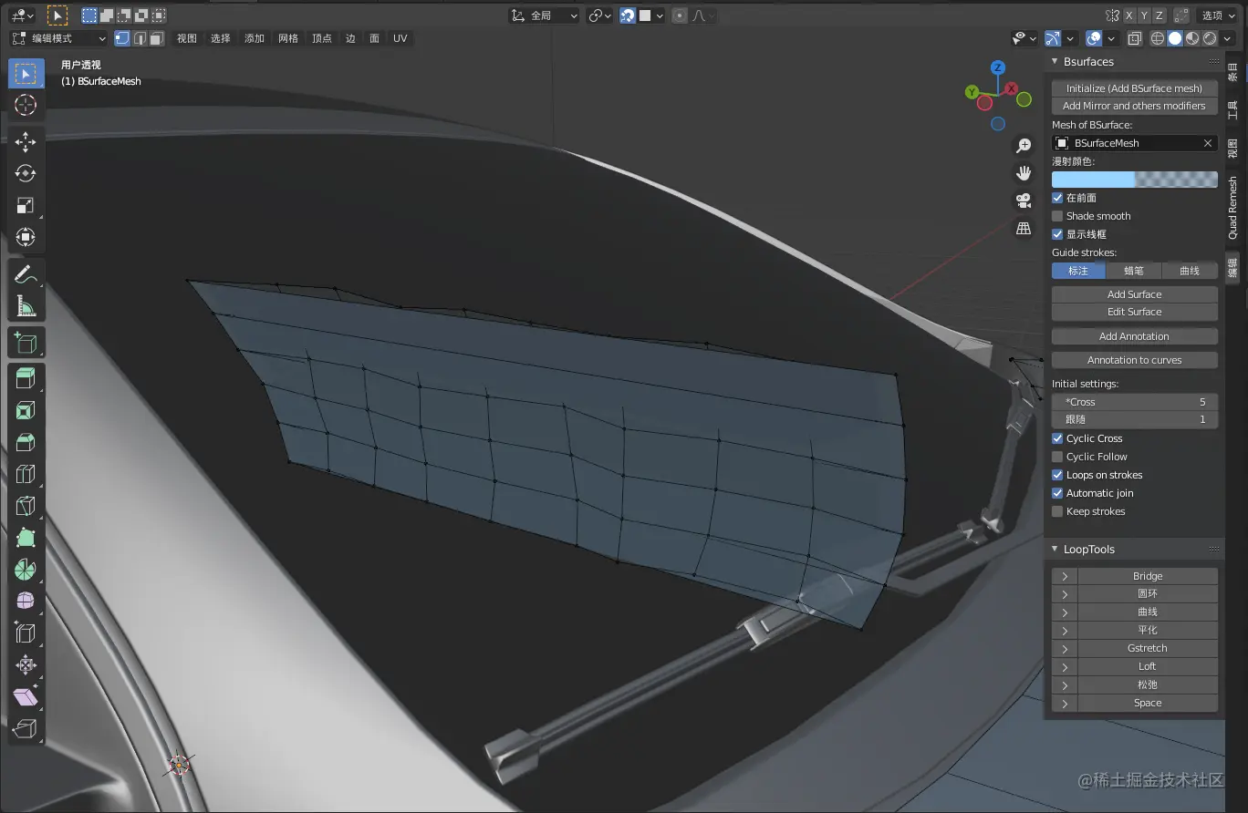 [Blender] BSurfaces 拓扑流程这篇总结大部分来自这个教程： 在Blender 3.0+中学习完整的重新 - 掘金