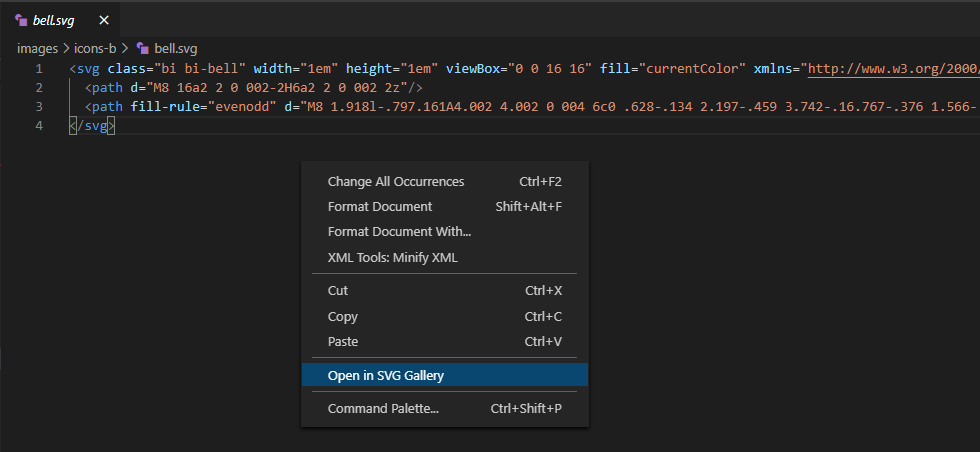 VSCode Extension: SVG Gallery