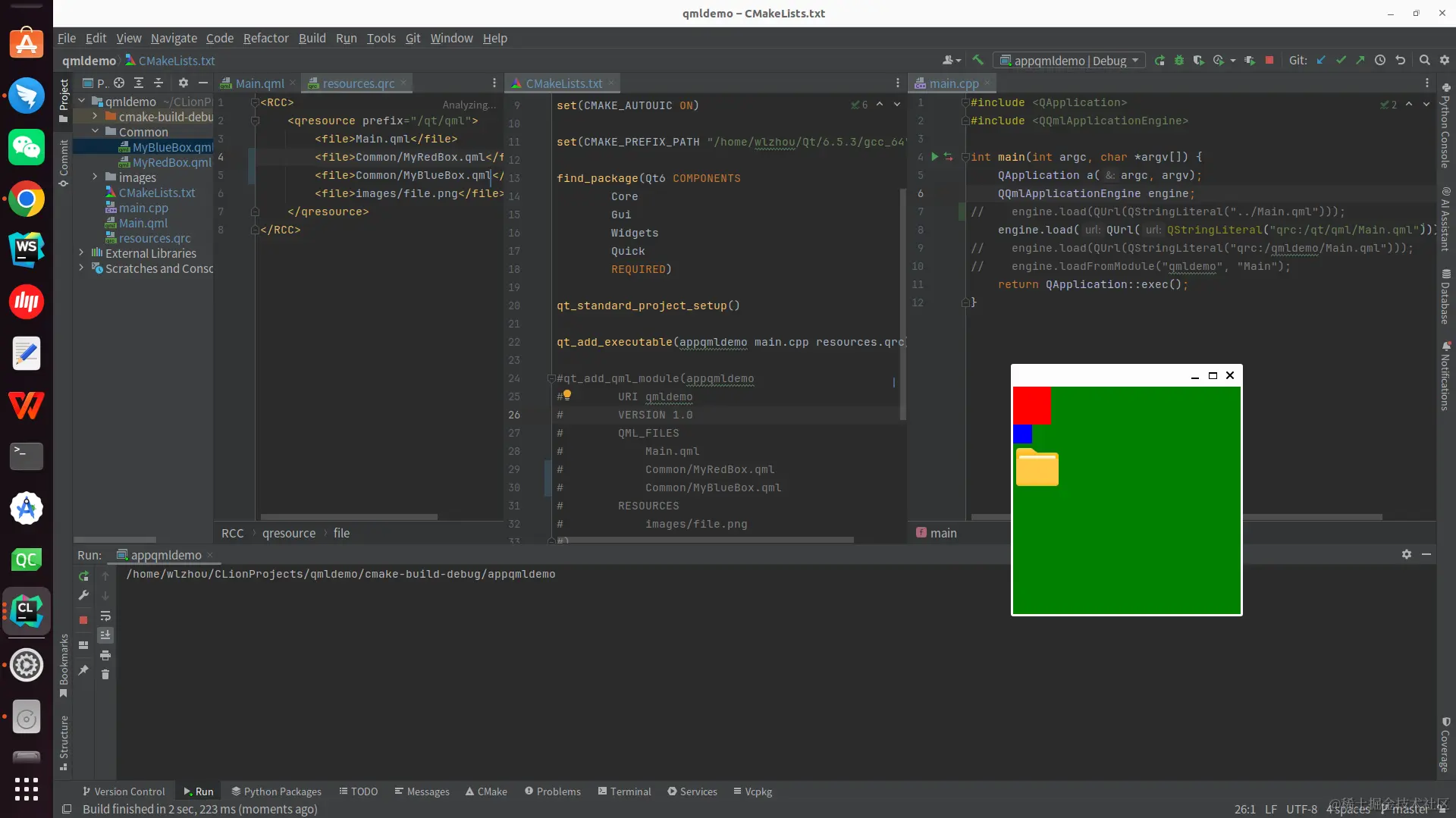 qml文件加载Clion中 qml 项目 CMakeLists.txt 模板 使用相对路径 图片文件加载、其他目录 qm - 掘金