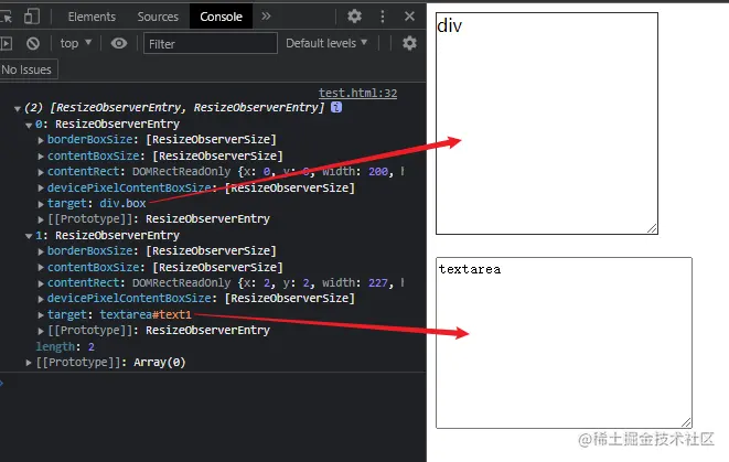 js监听元素尺寸变化（ResizeObserver）ResizeObserver ResizeObserver 接口监视 - 掘金
