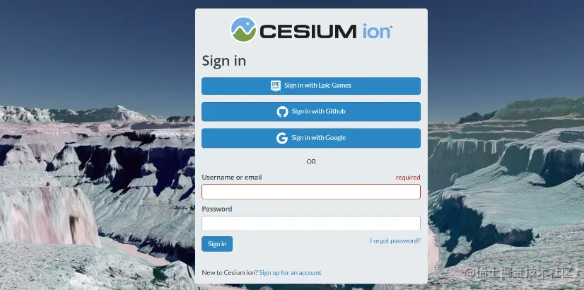 Cesium Token 免费注册1.为什么要注册 token 当我们完成项目初始化后，运行cesium之后，底部会出现 - 掘金