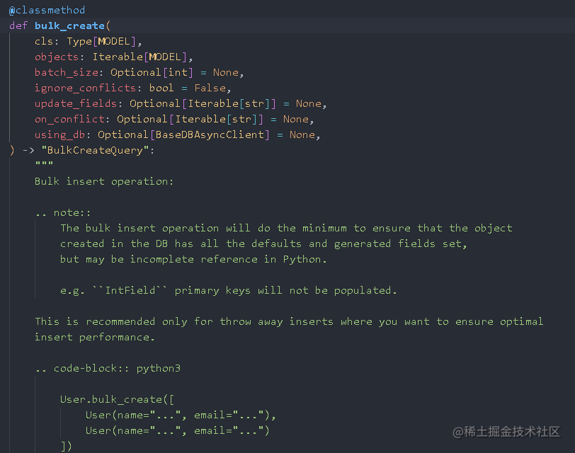 Tortoise ORM入门之单表常用操作 - 掘金