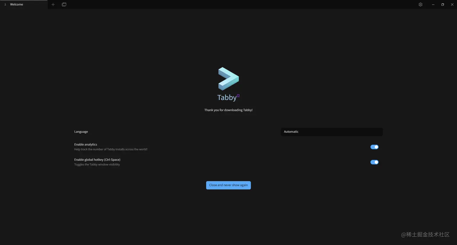 Tabby，一款开源好用的终端工具介绍 下载 1、打开Tabby官网 2、点击 Donwload 3、Windows环境 - 掘金