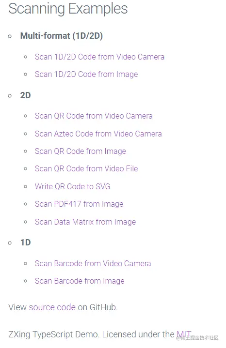 zxing识别二维码和条形码&各识别库比较&解决调用摄像头只能在https环境好久没写笔记了，最近有点懒，今天需求都写完 - 掘金