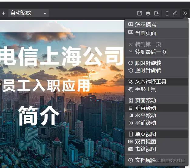 Vue中使用pdfjs Dist预览本地上传的pdf文件并且内网访问一、 使用pdfjs Dist预览pdf文件 ①：背 掘金