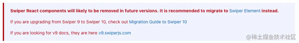 Swiper在React中使用Swiper Swiper的中文官方网站 在React中使用Swiper网站 一般项目中使 - 掘金