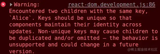 React报错之Encountered two children with the same key当我们从`map() - 掘金