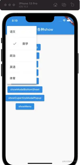16、 Flutter Widgets 之 内置各种show，showBottomSheet,showMenu... - 掘金