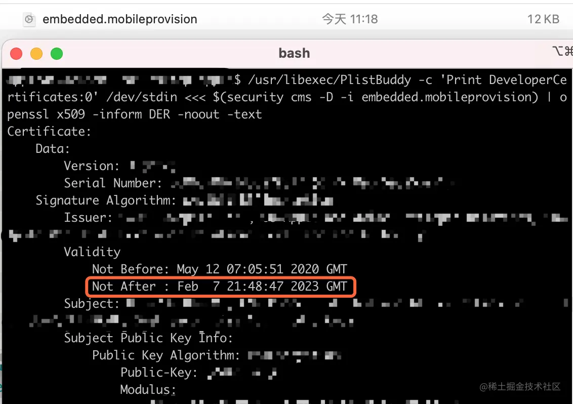 iOS 基于 embedded.mobileprovision 描述文件查看 ipa 包证书到期时间.ipa 的安装包， - 掘金