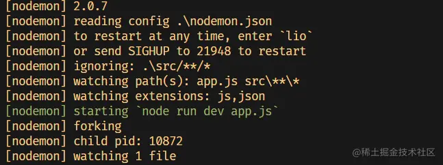 Node nodemon 详解nodemon 是一种工具，可在检测到目录中的文件更改时通过自动重新启动节点应用程序来帮助 - 掘金
