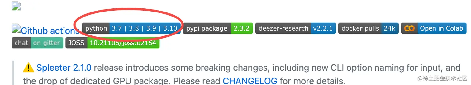 人声提取spleeter使用教程人声提取工具，这里我们来分享 splteer 的使用，可把伴奏与人声分离 github链 - 掘金