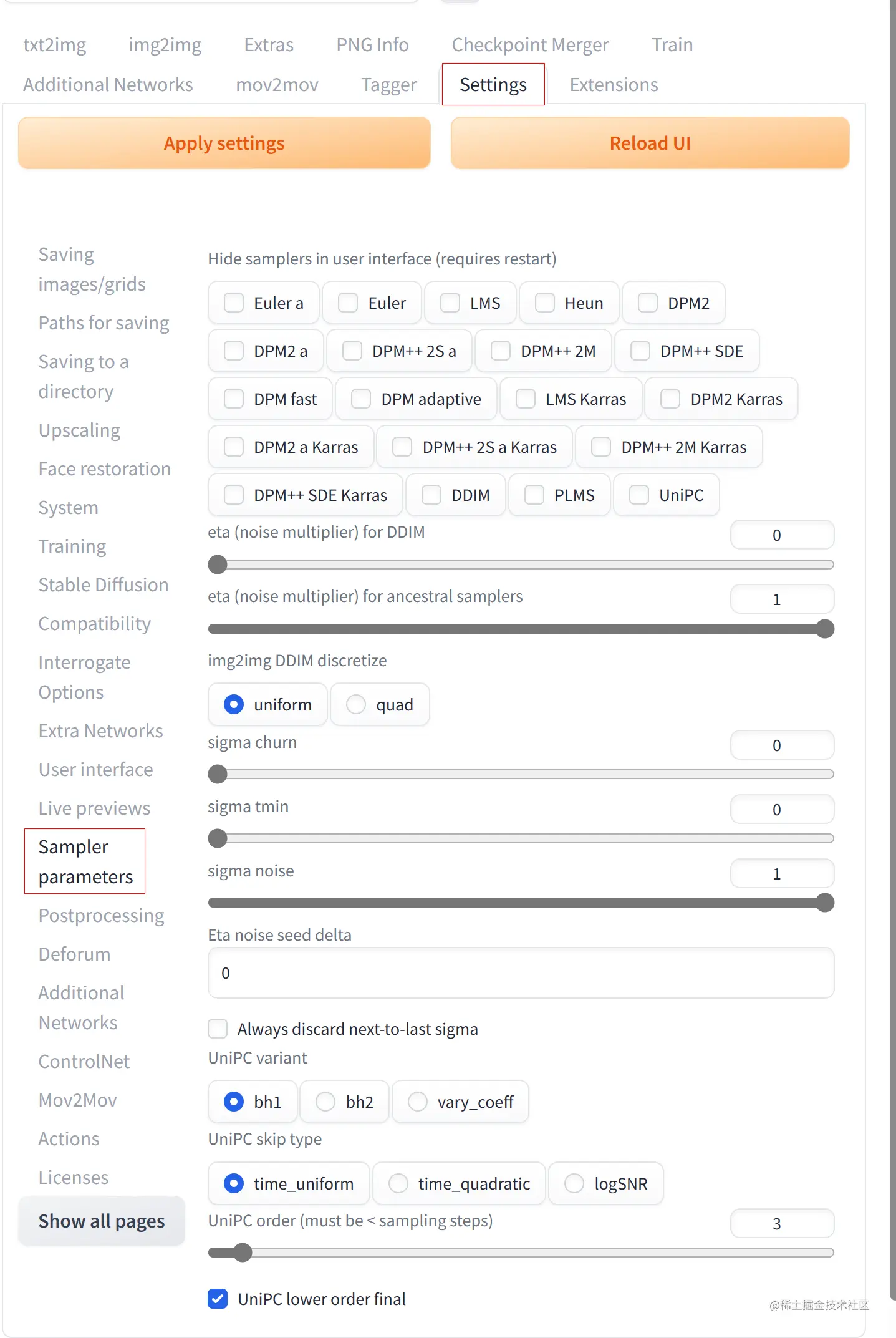 SDWebUI 功能与插件介绍SD 参数 1. prompt 正向提示词：文生图中根据提示词描述生成相应图片；图生图中根 - 掘金