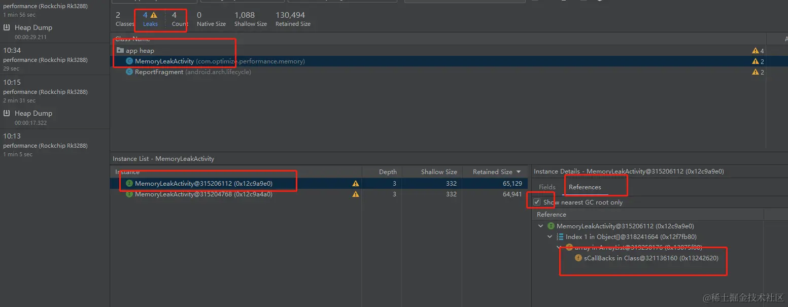 性能优化之使用Memory Analyzer一、简介 在 Android 开发中，内存分析是一个非常重要的环节，它可以帮 - 掘金