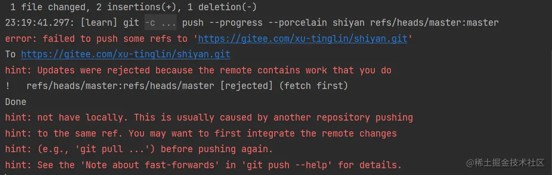 关于pycharm向gitee推送失败问题关于pycharm向gitee推送失败问题 问题提示 问题原因 因为我们在gi - 掘金