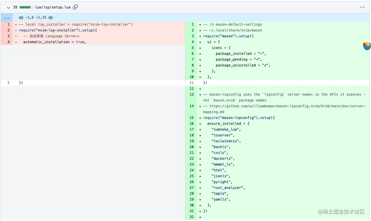 从 nvim-lsp-installer 升级到 mason.nvim 总共分几步mason.nvim 是 nvim-l - 掘金