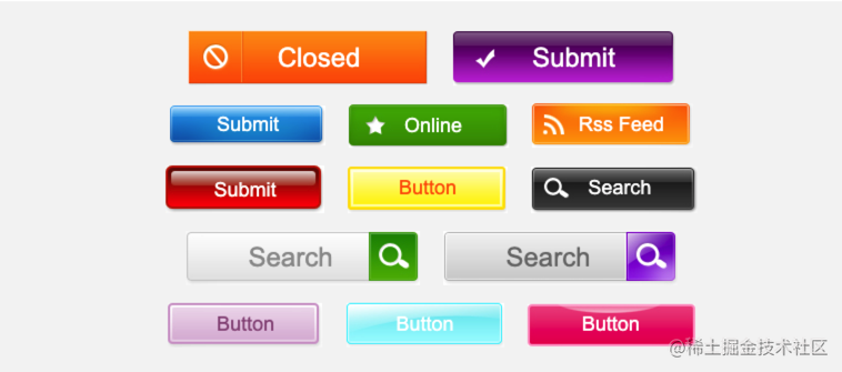 玩转CSS之美 】 - 全网最全、最绚丽的按钮button样式（附源码预览图） - 掘金