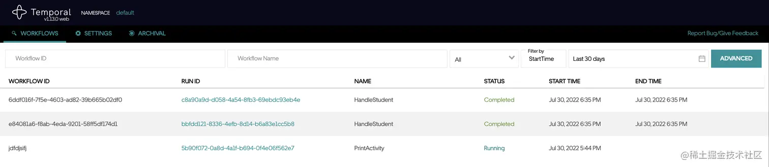 Temporal简单实例目的 学习temporal基本概念和用法 前言 公司2个项目用到了temporal，之前收藏的一 - 掘金