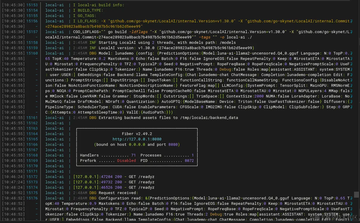 本地搭建 LocalAI 部署大模型（CPU版本）LocalAI 是一个用于本地推理的，与OpenAI API 规范兼容 - 掘金