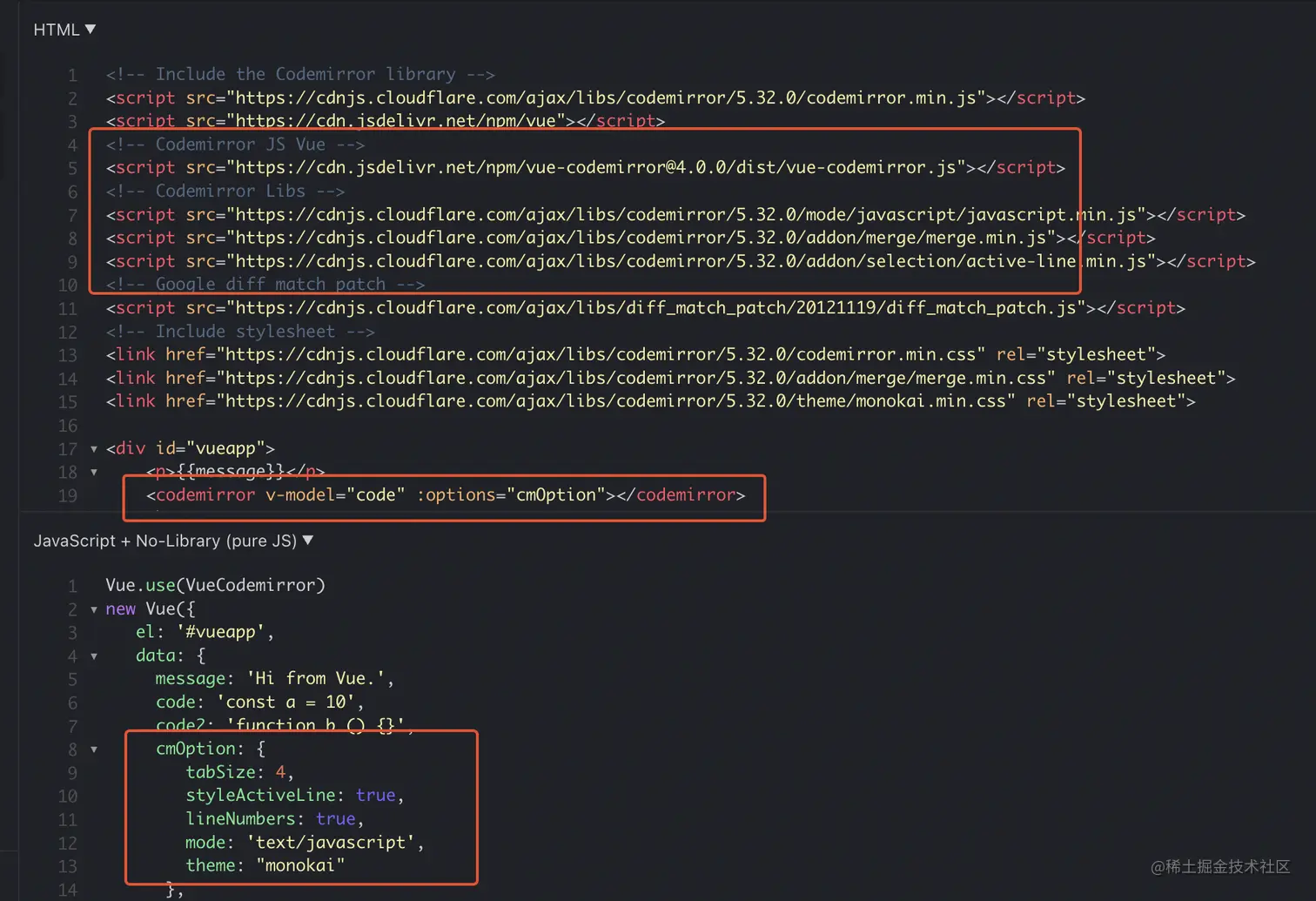 Js代码编辑器codemirror的使用及常用配置codemirror介绍 Codemirror 是使用 Javascr 掘金