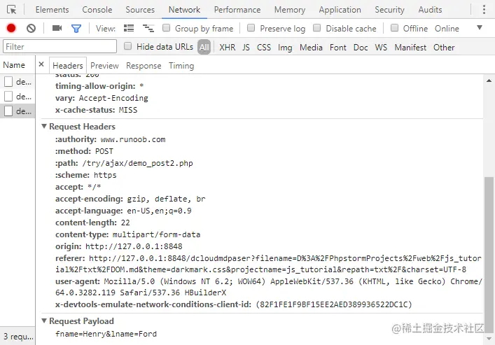 开发者工具网络面板中的 Request Payload 和 Form Datachrome 96 开始，当您想查看网络请 掘金